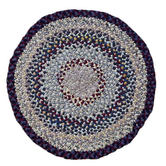 Antique | Art | Antique 92s American Braided Small Round Rug Country ...
